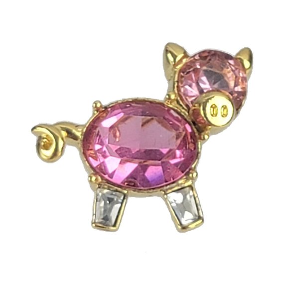 Joan Rivers | Jewelry | Joan Rivers Gold Pink Crystal Pig Pin Brooch ...